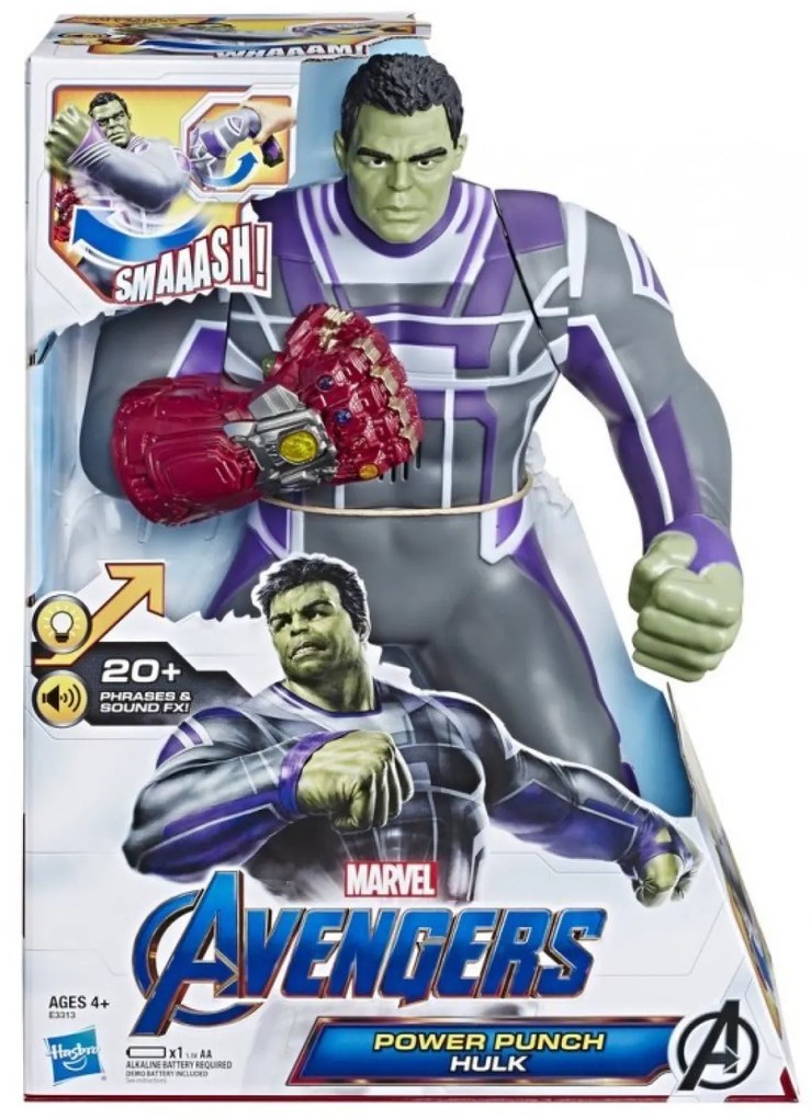 Hasbro avengers hulk "rána pěstí" 30cm, zvukové efekty, e3313