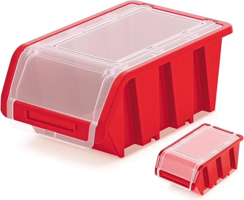 Úložný box uzavíratelný 49 × 29,8 × 21 cm, červená