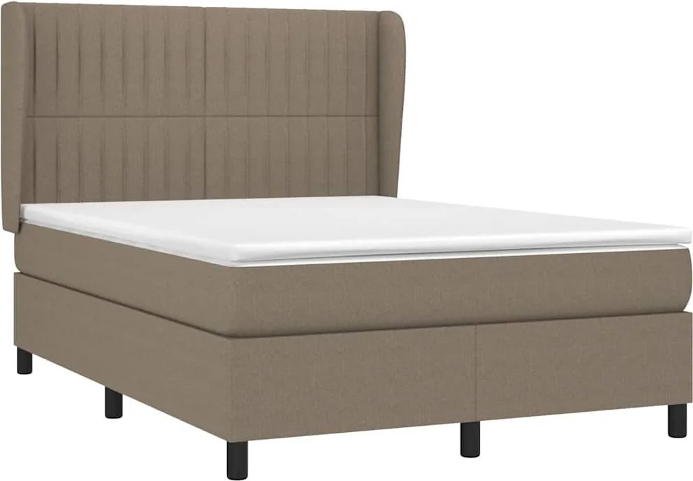 Box spring postel s matrací taupe 140x190 cm textil 3128121