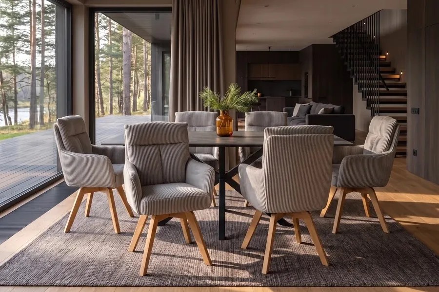 Designová otočná židle Maddison šedo-béžový manšestr
