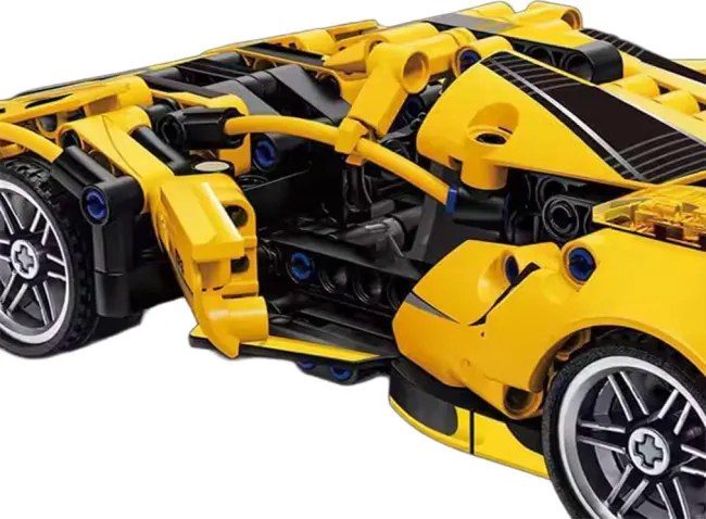 Stavebnice auta SUPERCAR No.J2012 žlutá - 422 dílků