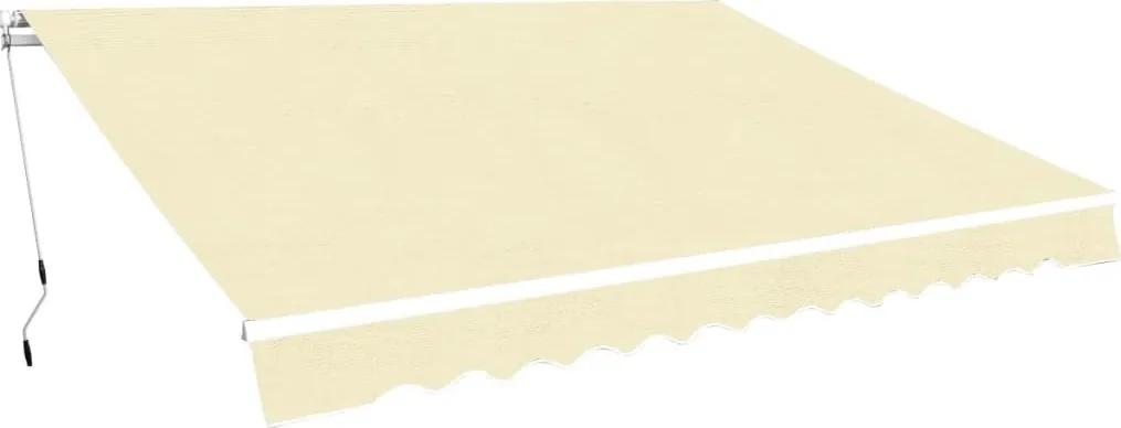 vidaXL Skládací markýza na ruční ovládání 400 cm [275570] Barva: Žluto-bílá