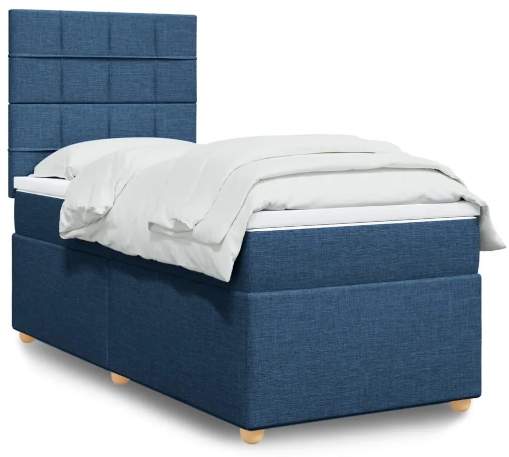 Box spring postel s matrací modrá 80x200 cm textil 3293413