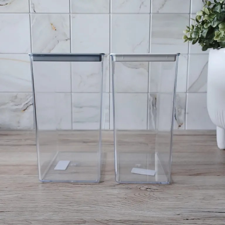 DÓZA NA SUCHÉ POTRAVINY 2 000 ml – vysoká, průhledná | DomaLEP varianta: BÍLÁ