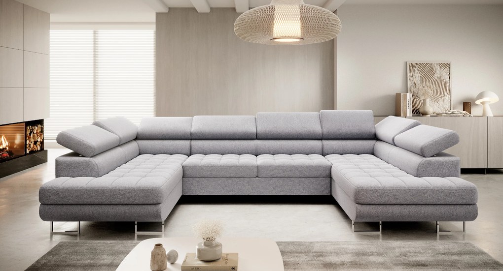 Eka Rohová sedačka BORNEO do U, 335 cm Látka Monolith, Látka Primo: Hnědá (Monolith 48)