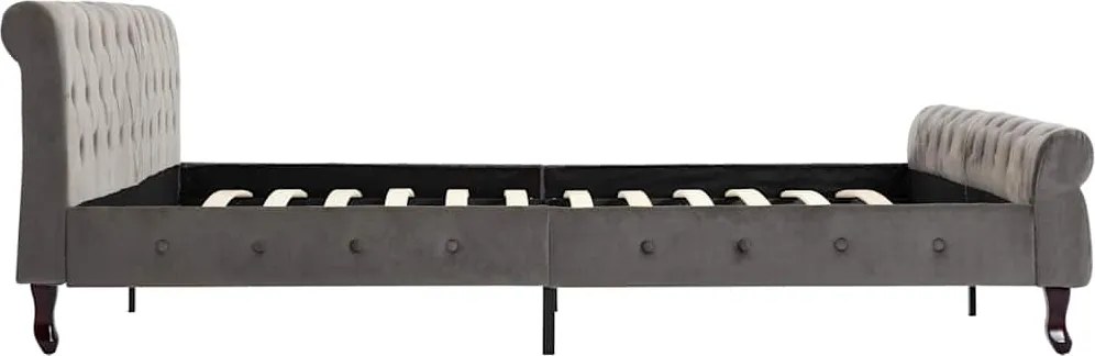 Rám postele šedý samet 200 x 200 cm 288563