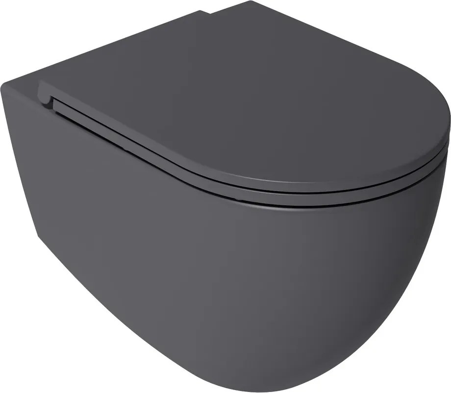 Isvea Isvea, INFINITY WC sedátko SLIM, Soft Close, Easy Take, antracit, 40KF0522I