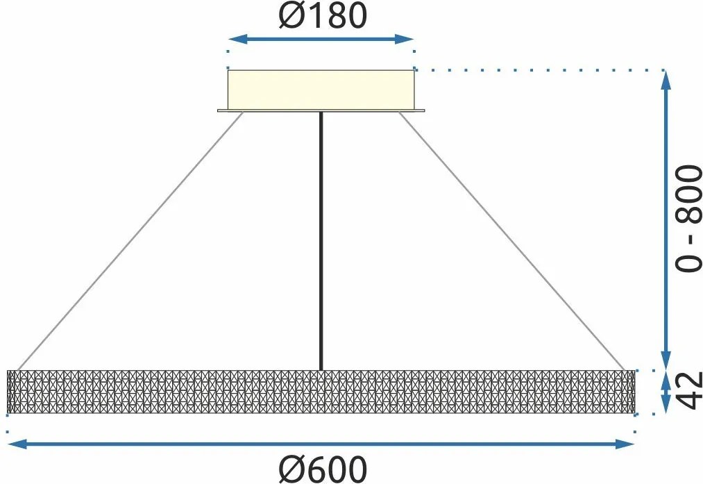 Toolight Toolight, LED křišťálové závěsné svítidlo 60x60 cm APP1203-CP, zlatá, OSW-04592