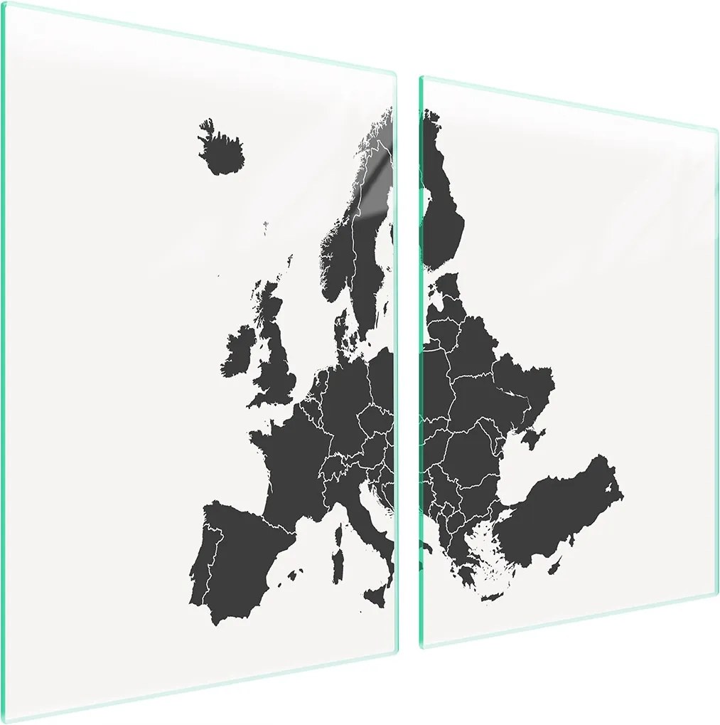 Skleněná Ochranná Deska Do Kuchyně 2x45x52 Mapa Tvrzené Sklo
