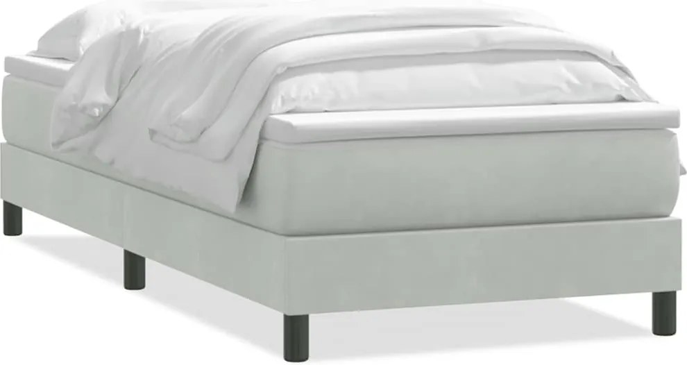 Box Spring Postel s matrací Světle šedá 90x220 cm Samet 3315951