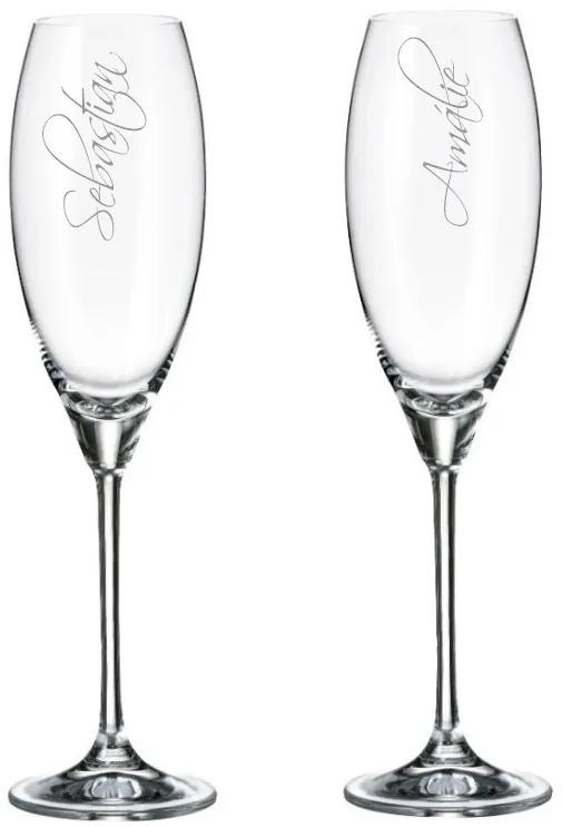 Dekorant svatby Svatební sklenice na šampaňské SE JMÉNY A DATEM