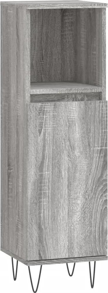 vidaXL Koupelnová skříňka 30x30x100 cm kompozitní dřevo [831562] Barva: šedá sonoma