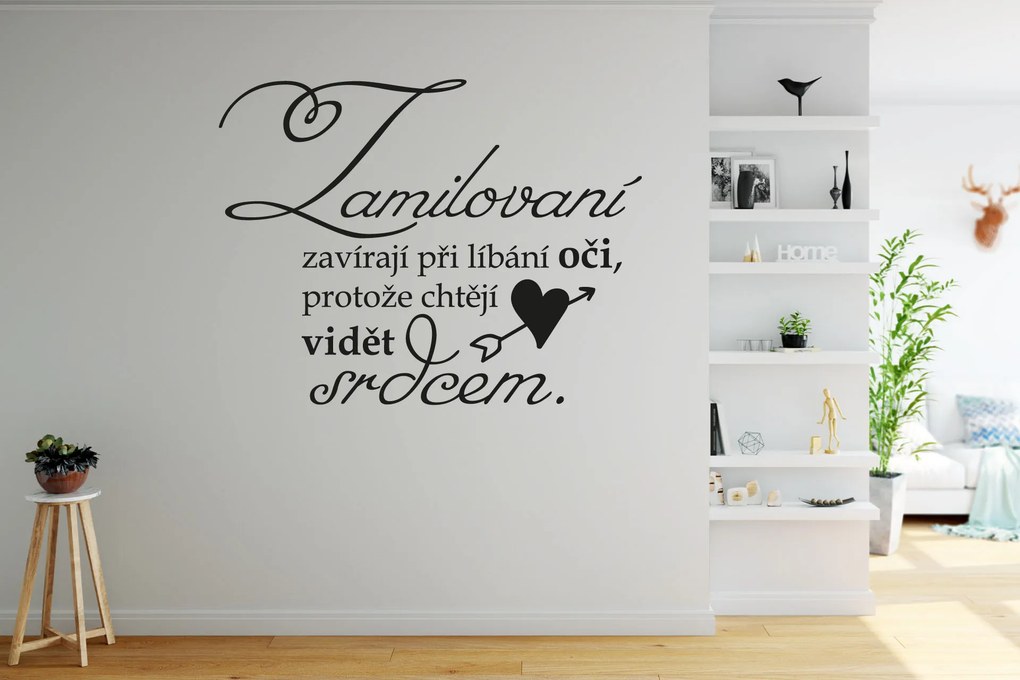 Samolepka na zeď Zamilovaní Barevná varianta: Černá, Velikost (šířka x výška): 60x46cm