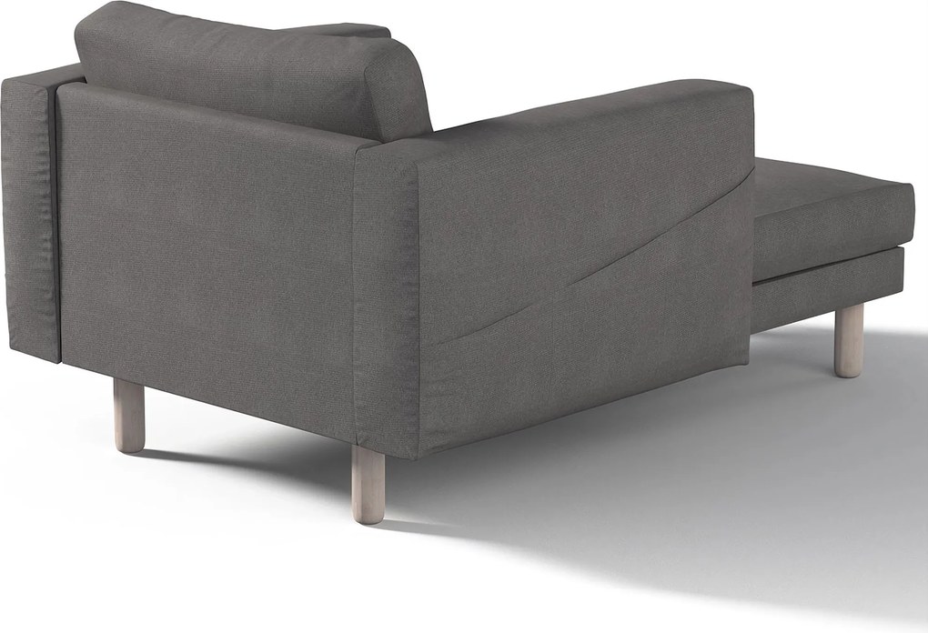 Potah na IKEA Norsborg šezlong s loketními opěrkami barva šedá látka pletený vzor