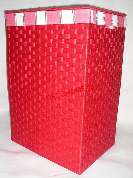 Prádelní provázkový koš  RE-114 červený  40x30x61 cm