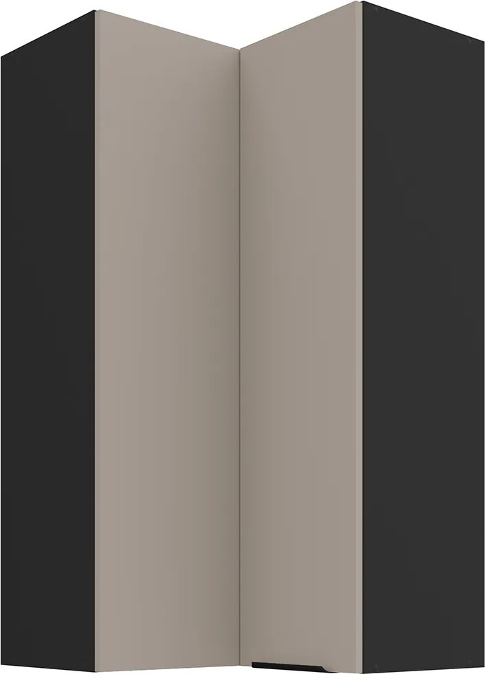 ARIA cb | horní kuchyňská skříňka 60x60 GN-108 2F (90°) rohová s policemi | EXTRA VYSOKÁ | 60x60 cm | černá/béžová