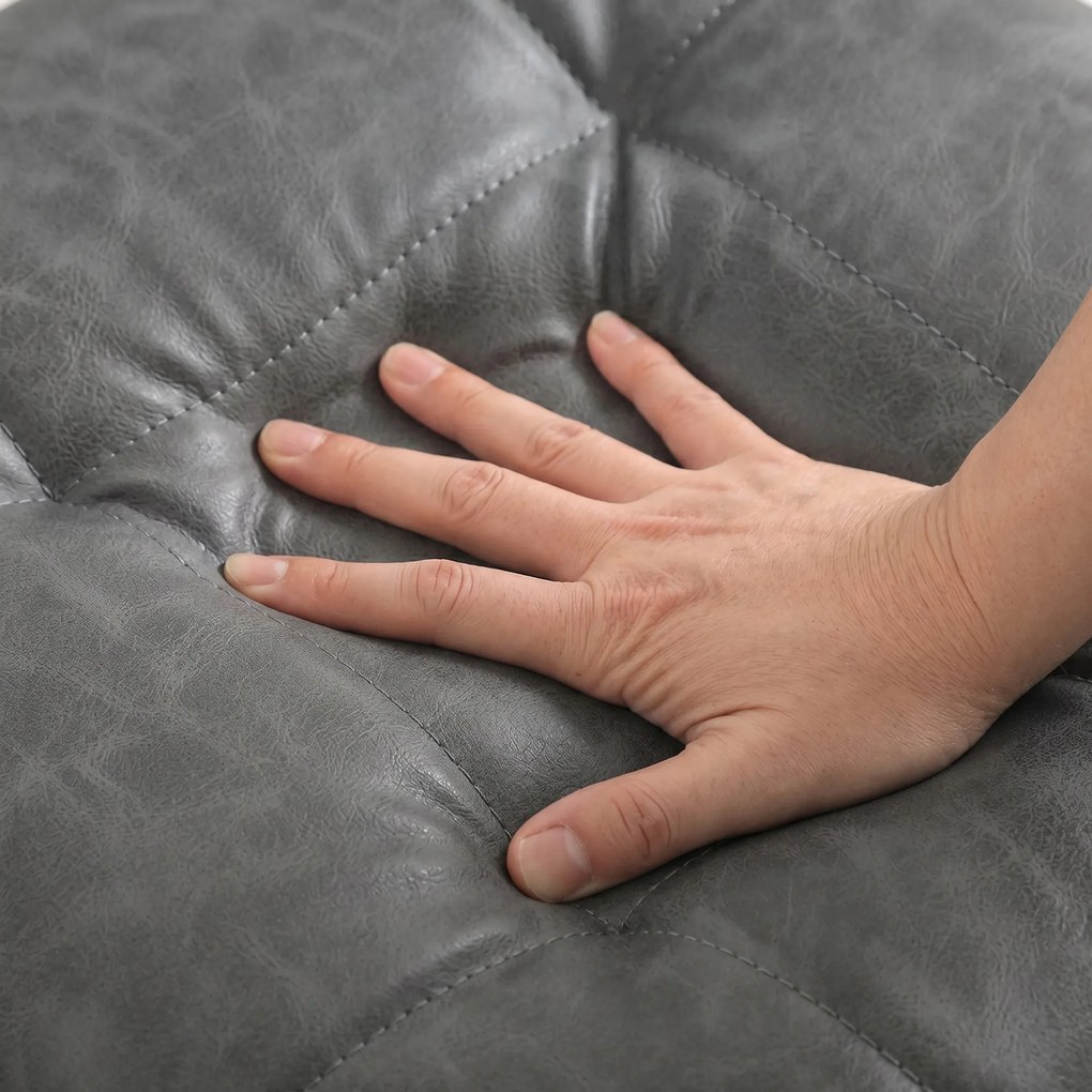 HOMCOM čalouněná lavice na boty s úložným prostorem — průmyslový X-rám z oceli, PU kůže, nosnost 220 kg, 112 × 37 × 47 cm, tmavě šedá