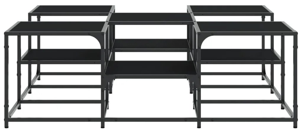 Konferenční stolek černý 121 x 121 x 40 cm kompozitní dřevo - Default Title