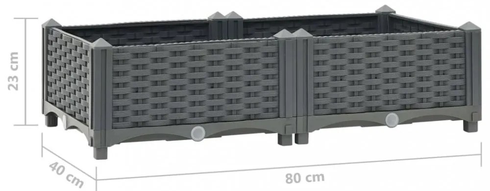 Vyvýšený záhon 80x40x23 cm PP Dekorhome