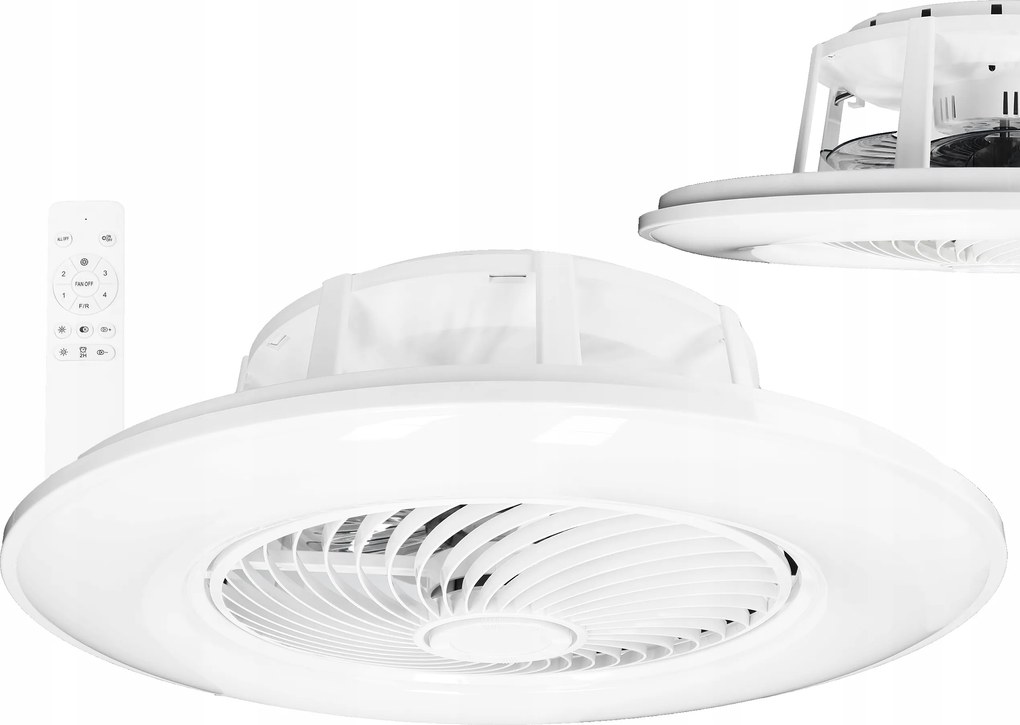 Stropní ventilátor Větrník Lampa na omítku Stropní Svítidlo Velký dálkový ovladač 56 cm
