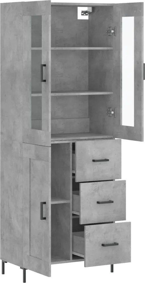 Skříň highboard betonově šedá 69,5x34x180 cm kompozitní dřevo 3198661