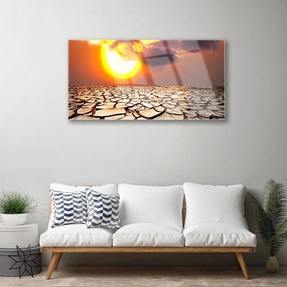 akrylový obraz Slunce Poušť Krajina 100x50 cm