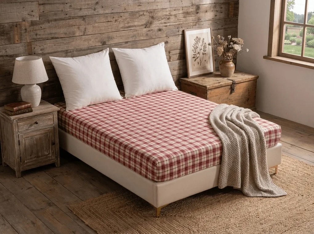 Prostěradlo z mikrovlákna TARTAN HEART barevné 180x200 cm
