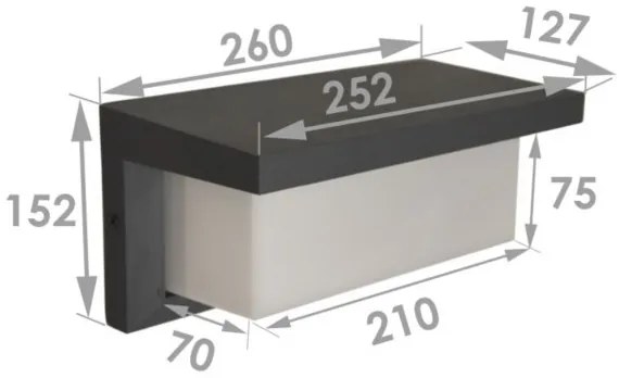 LED Venkovní nástěnné svítidlo NEELY LED/12W/230V IP54 černá