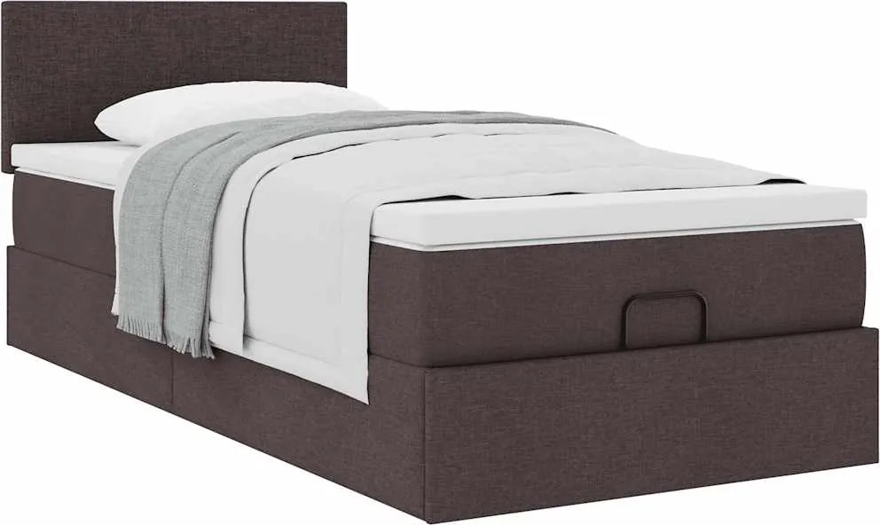 Osmanský postel s matrací tmavě šedá 100x200 cm textil 3311355