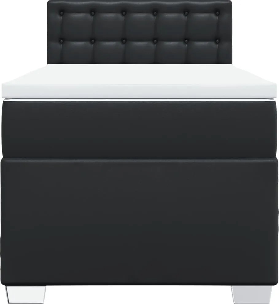 Box spring postel s matrací černá 100x200 cm umělá kůže 3286108