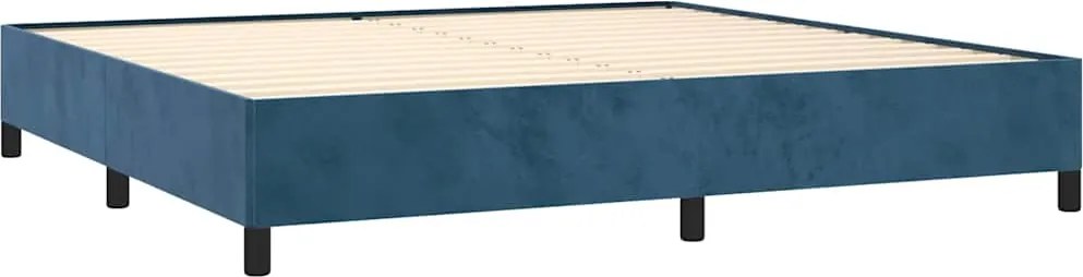 Box spring postel s matrací tmavě modrá 200x200 cm samet 3132763