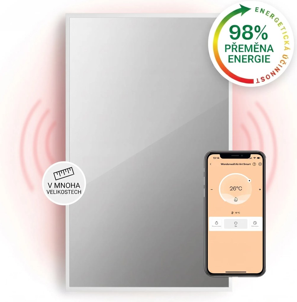 Klarstein La Palma 1000, infračervený ohřívač 2 v 1, smart, 120 x 60 cm, 1000 W, zrcadlová přední strana