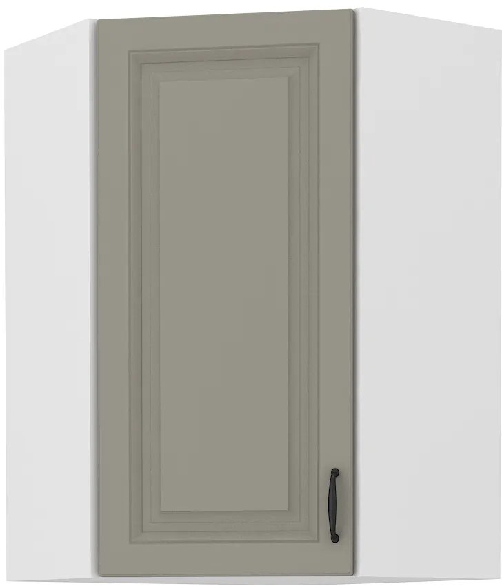 STL Rohová skříňka horní STILO II (výška 90 cm) Barevné provedení STILO: Bílá / Prachově šedá