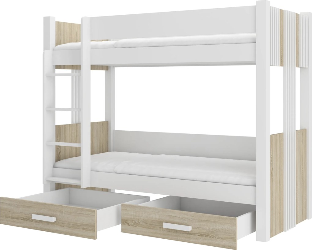 ADRK Furniture Patrová dvoulůžková postel s matracemi ARTA 180x80 CH-ARTA-W_S-M-180