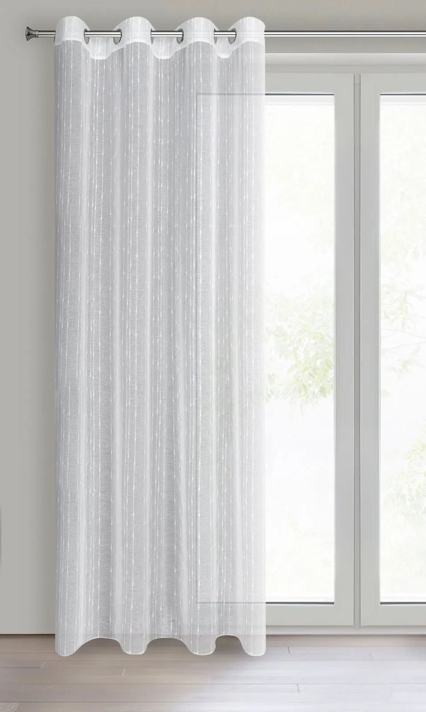 ZÁCLONA NA KROUŽCÍCH BECKY 140X250 CM BÍLÁ