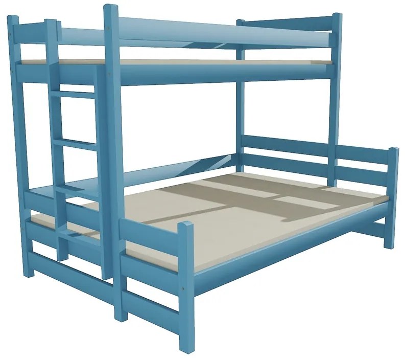 Vomaks Patrová postel s rozšířeným spodním lůžkem PPS 003 100/120 x 180 cm moření olše vlevo (vyobrazeno)