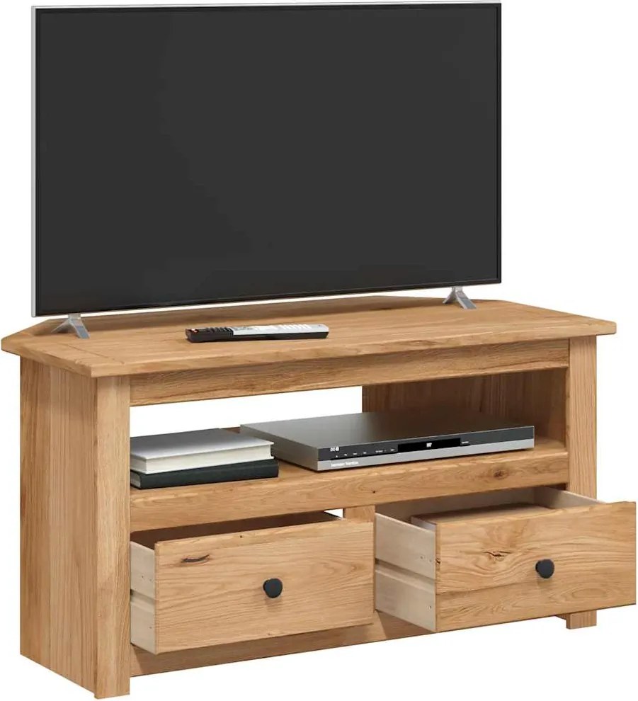 Rohová TV skříňka 93x49x49 cm masivní borovice řada Panama 282685
