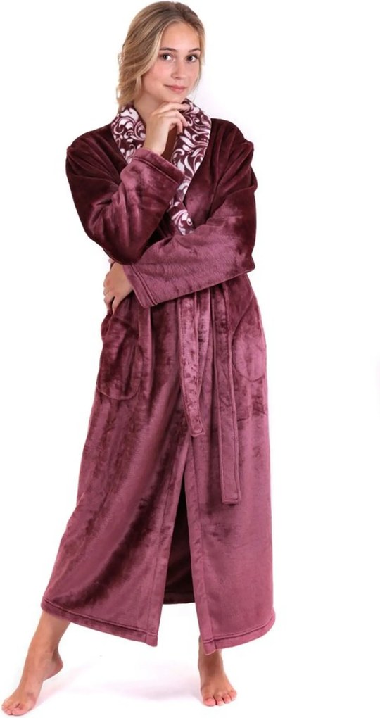 Župan s límcem Flora mauve wine 25 56 4853 - S