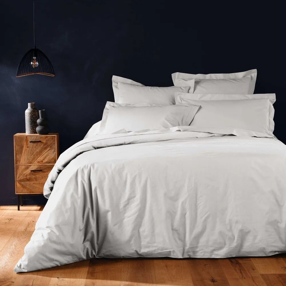 Bílý bavlněný povlak na peřinu na dvoulůžko/prodloužený 240x220 cm Lina – douceur d'intérieur