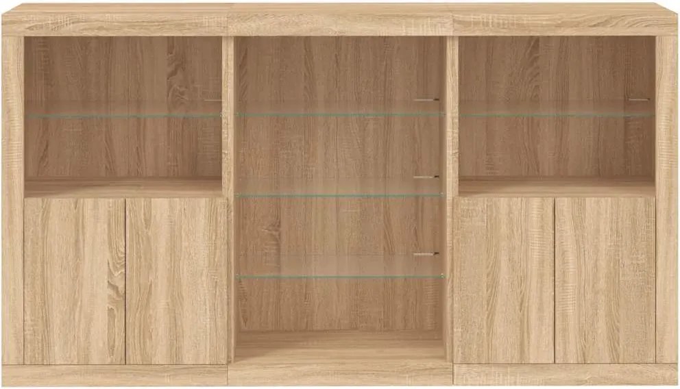 Příborník s LED osvětlením dub sonoma 181,5 x 37 x 100 cm 3209179