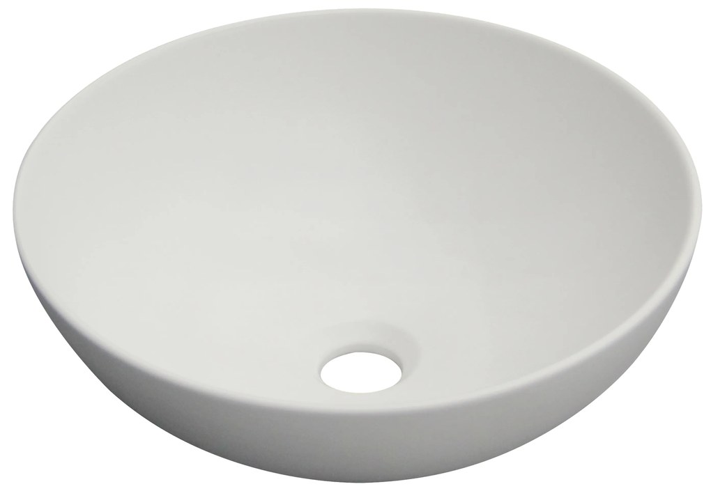 Invena Tinos, keramické umyvadlo na desku 39,5x39,5x13,5 cm, bílá matná, INV-CE-43-001-C