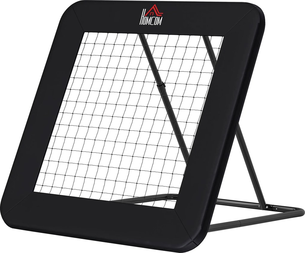 HOMCOM Fotbalový Rebounder, Odrazová Stěna s Ochrannými Kolíky, Nastavitelný ve 5 Krocích, Přenosný Odraz, Fotbalová Brána pro Teenagery, Odrazová Stě