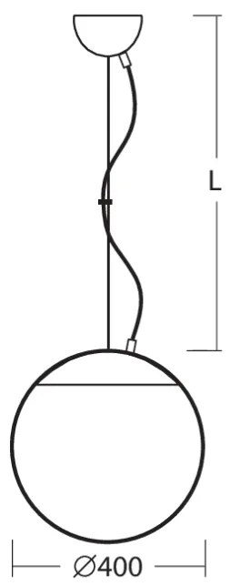 Osmont 45352 Adria L3-NL, závěsné svítidlo, 1x150W, opálové sklo, montura v leštěné nerezi, prům.40cm