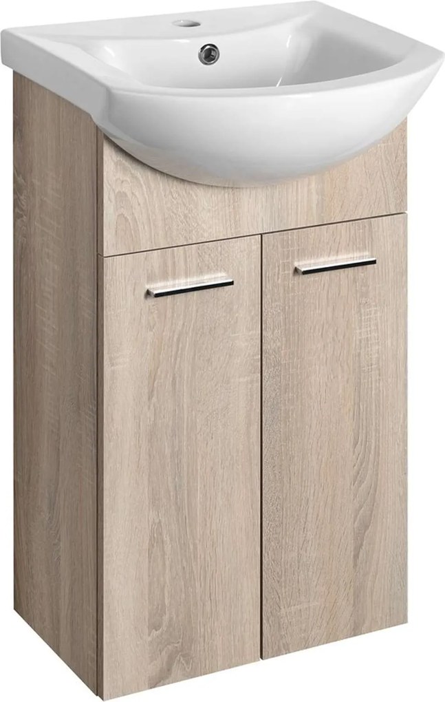 Aqualine Zoja - Umyvadlová skříňka 42x74x25 cm, dub platin 51144