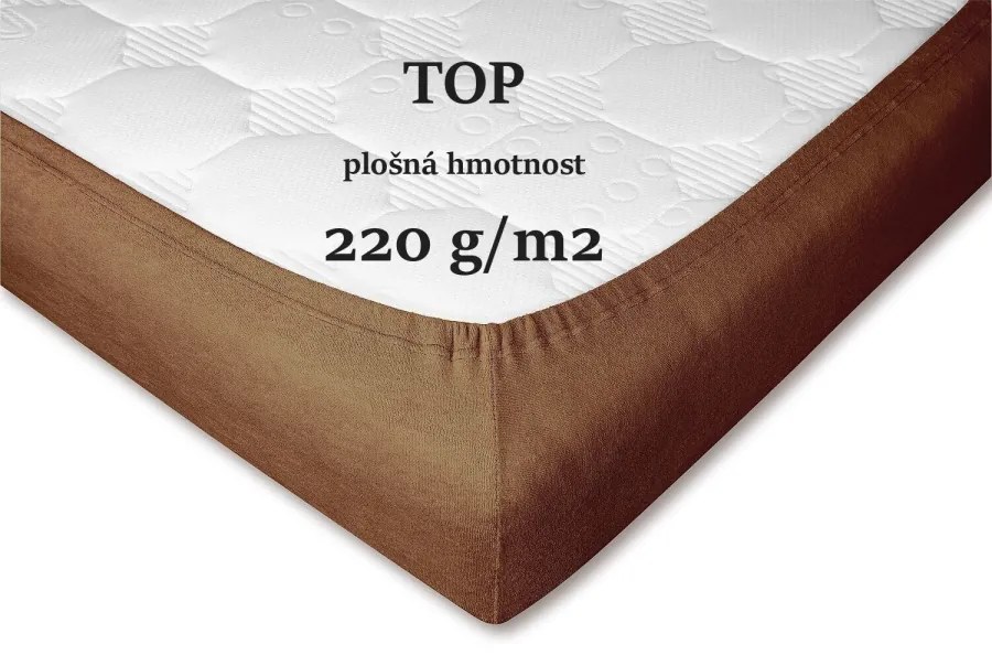 DADKA Froté prostěradlo nugát Rozměr 200x200x20