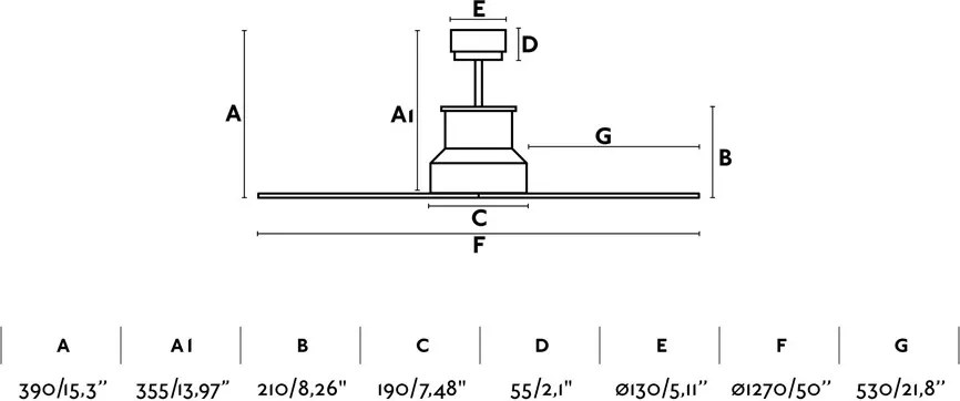 FARO WINCHE 33481 50“ černá/tmavé dřevo Reverzní stropní ventilátor IP44