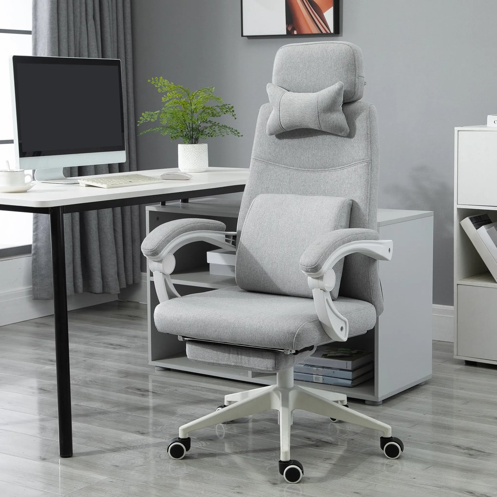 Kancelářská židle Vinsetto, herní židle, židle s kolečky, ergonomická, polyester, pěna, vícevrstvá horní deska, 62 x 68 x 117-127 cm