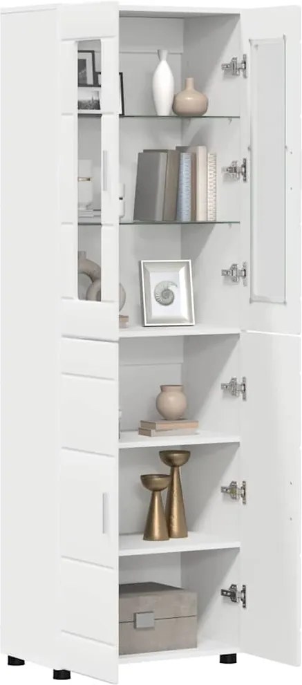 Vysoký bufet FLORIN 60 x 35 x 182 cm Bílá Kompozitní dřevo 3397914