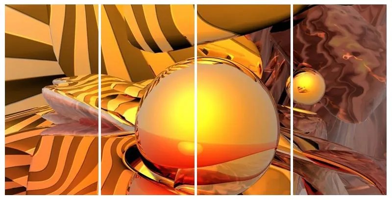 Abstraktní obraz oranžové koule (160x80 cm), 40 dalších rozměrů