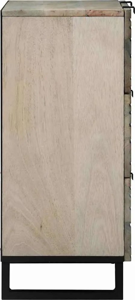 Sestava komody 2 ks Bílá 120 x 33 x 75 cm Masivní mangové dřevo 3310046